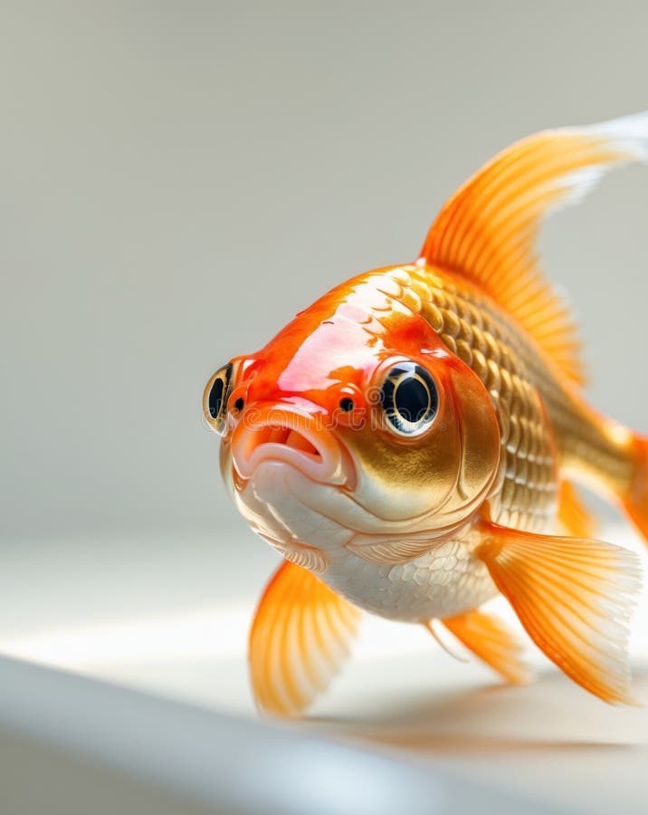 A Close Up of a Goldfish Looking at the Camera Stock Image - Image of ...