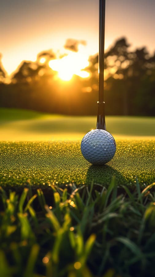 Close-up of a Golf Ball on a Golf Course Green Stock Image - Image of ...