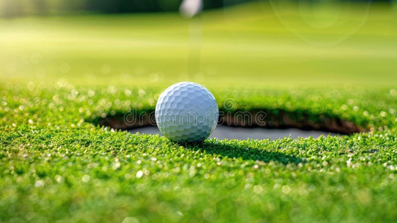Close Up Golf Ball on Green Grass. Stock Illustration - Illustration of ...