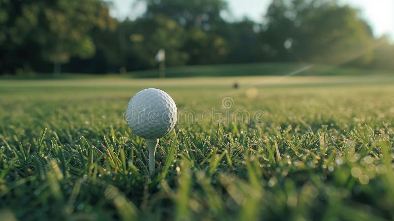 Close Up Golf Ball on Green Grass. Stock Illustration - Illustration of ...