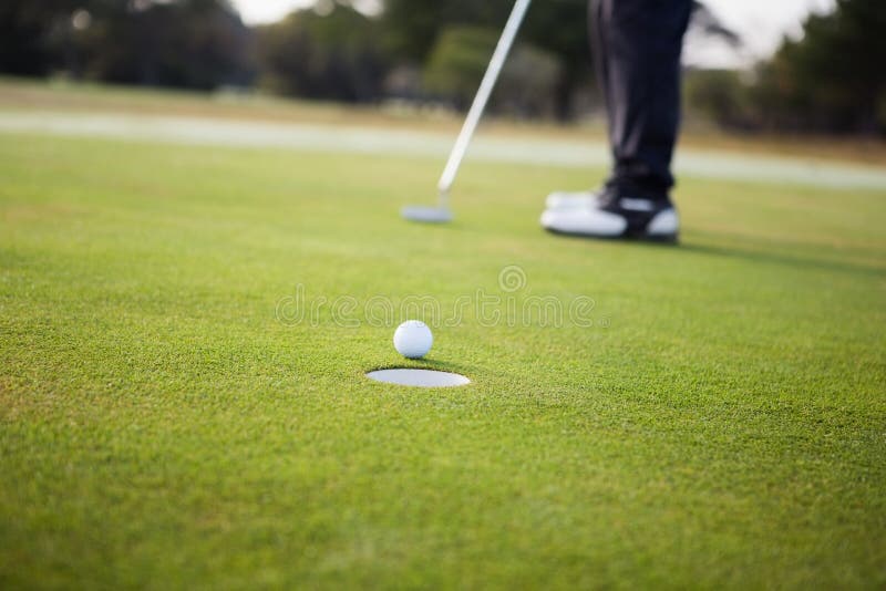 Close Up of Golf Ball and a Hole Stock Image - Image of club, activity ...