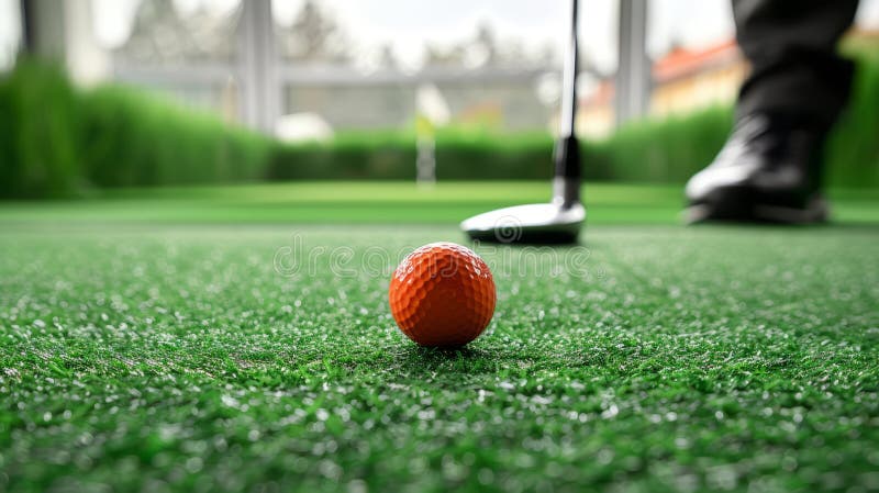 Close-up of a Golf Ball on a Putting Green Stock Illustration ...
