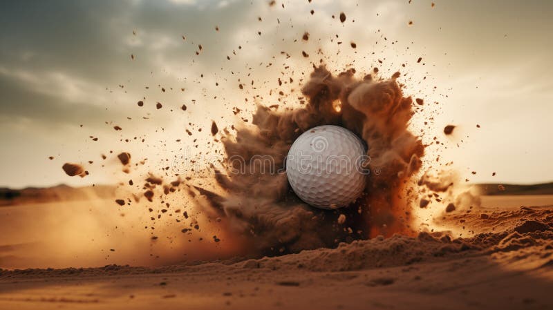 Close Up Golf Ball in Sand Bunker of Golf Course Stock Illustration ...