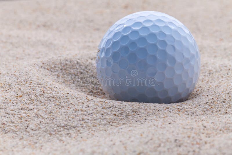 Close Up Golf Ball in Sand Bunker. Stock Photo - Image of ball, leisure ...