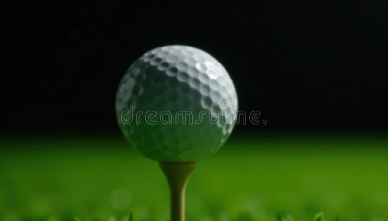 Close Up of Golf Ball on Tee Against Black Backdrop Ready To Drive ...