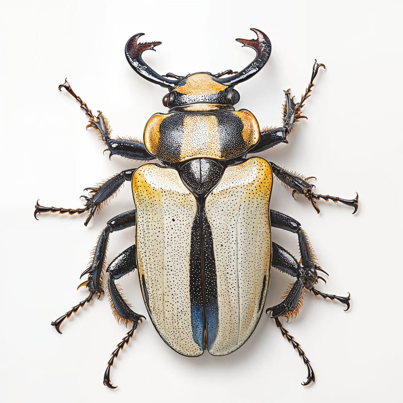Close-up of a Goliath Beetle on White Stock Illustration - Illustration ...