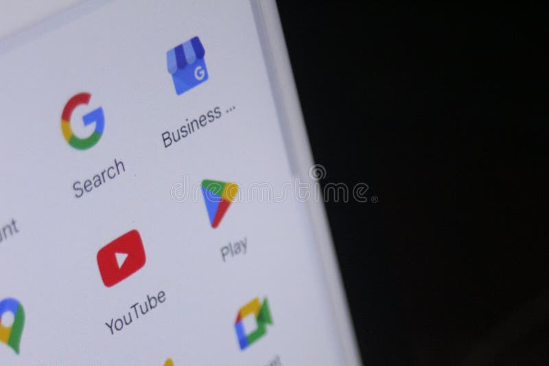 Close-up of Google Apps Icons on Computer Screen Editorial Image ...