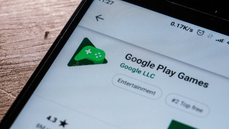 Close Up Google Play Games App in Play Store Editorial Stock Image ...
