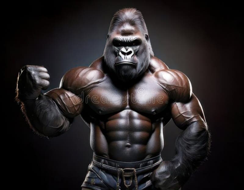 Close Up Gorilla Bodybuilder Stock Illustration - Illustration of ...