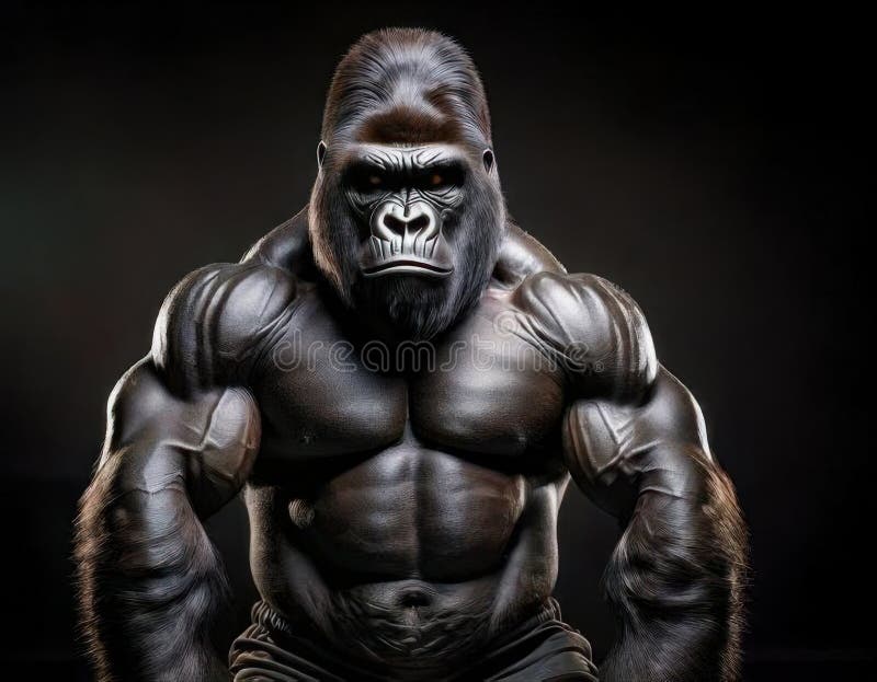Close Up Gorilla Bodybuilder Stock Illustration - Illustration of ...