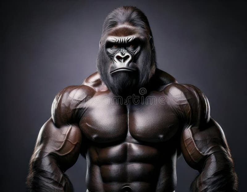 Close Up Gorilla Bodybuilder Stock Illustration - Illustration of ...