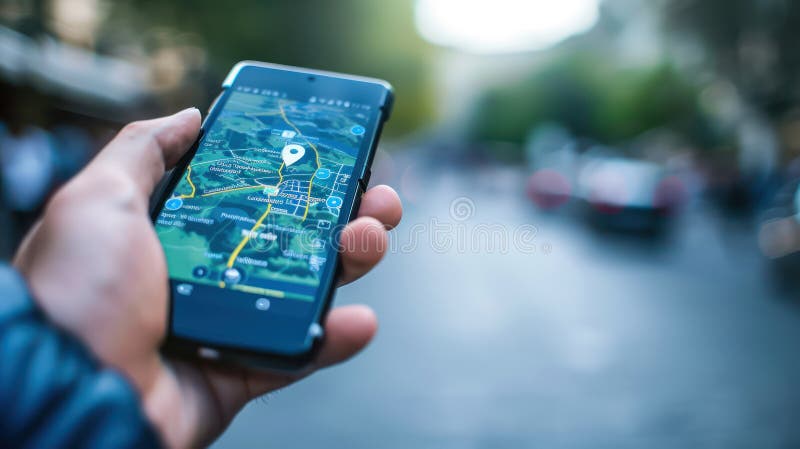 A Close-up of a GPS Arrow Pointer on a Handheld Device Showing Stock ...