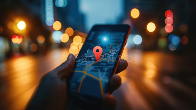 A Close-up of a GPS Arrow Pointer on a Handheld Device Showing Stock ...