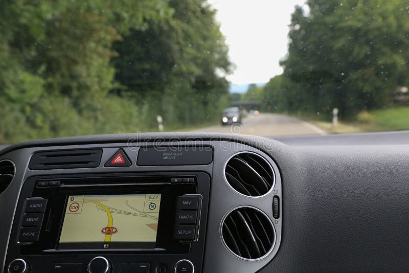 Close-up of Gps Navigation System in Car Stock Photo - Image of ...