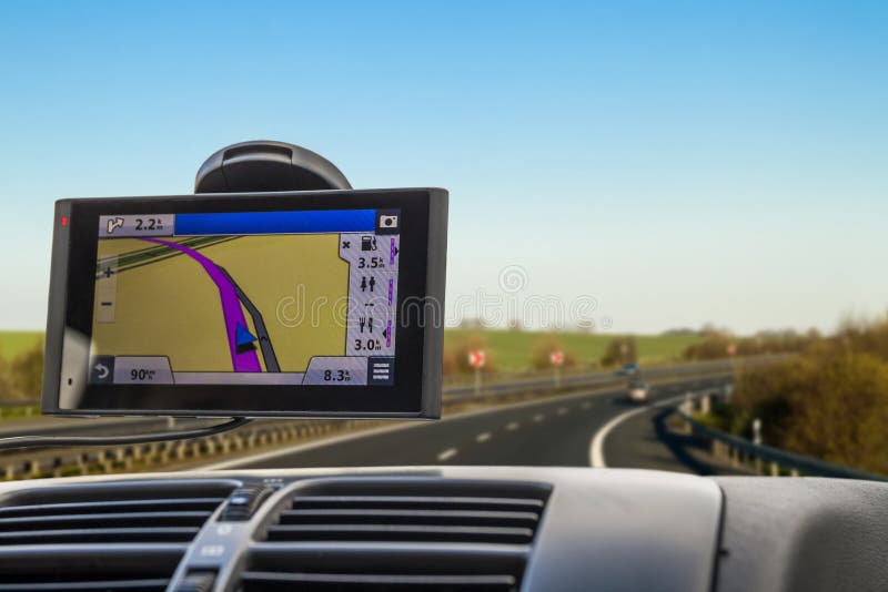 Close-up of Gps Navigation System Device in Travelling Car Stock Image ... Close-up of Gps Navigation System Device in Travelling Car Stock Image ...
