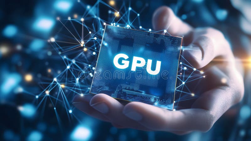 Close-Up of GPU Chip Held in Hand, Representing Advanced Graphics ...