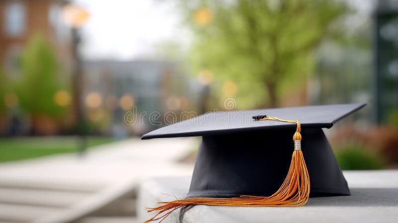 Close-up of a Graduation Cap with a Tassel and a Diploma in Front of a ...