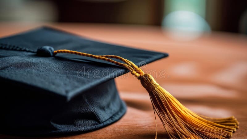 Close Up of a Graduation Hat Stock Illustration - Illustration of ...