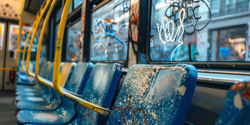 Graffiti and Vandalism on Public Transit, Including Scratched Windows ...