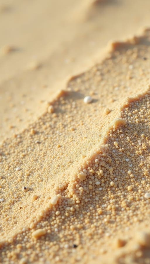 Close Up, Grainy Beach Sand; Fine Texture, Light Beige , Close Up ...