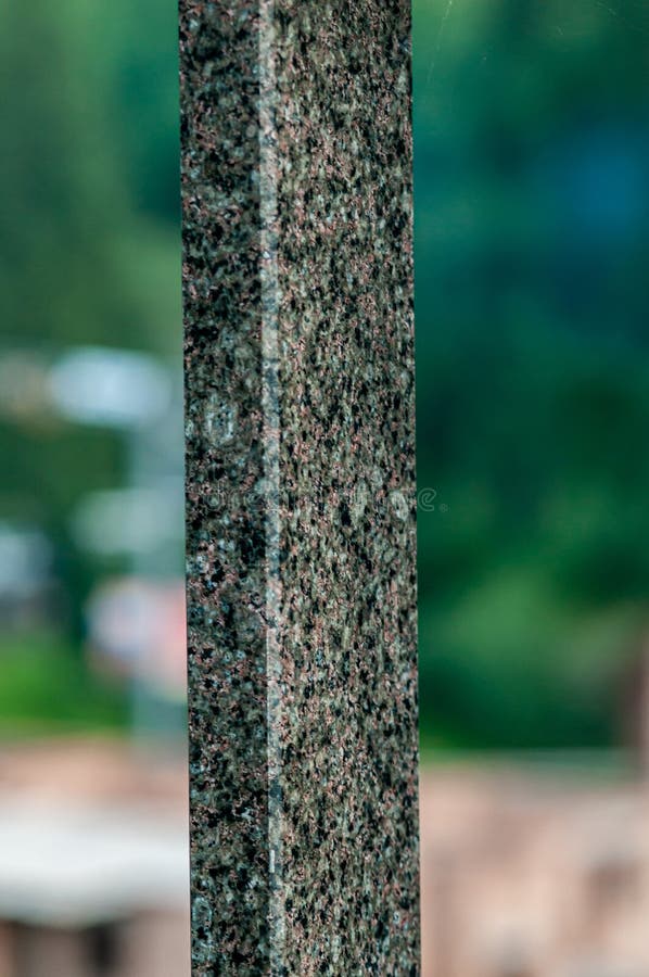 Close-Up of Granite Pillar with Natural Texture Against Soft Focus ...