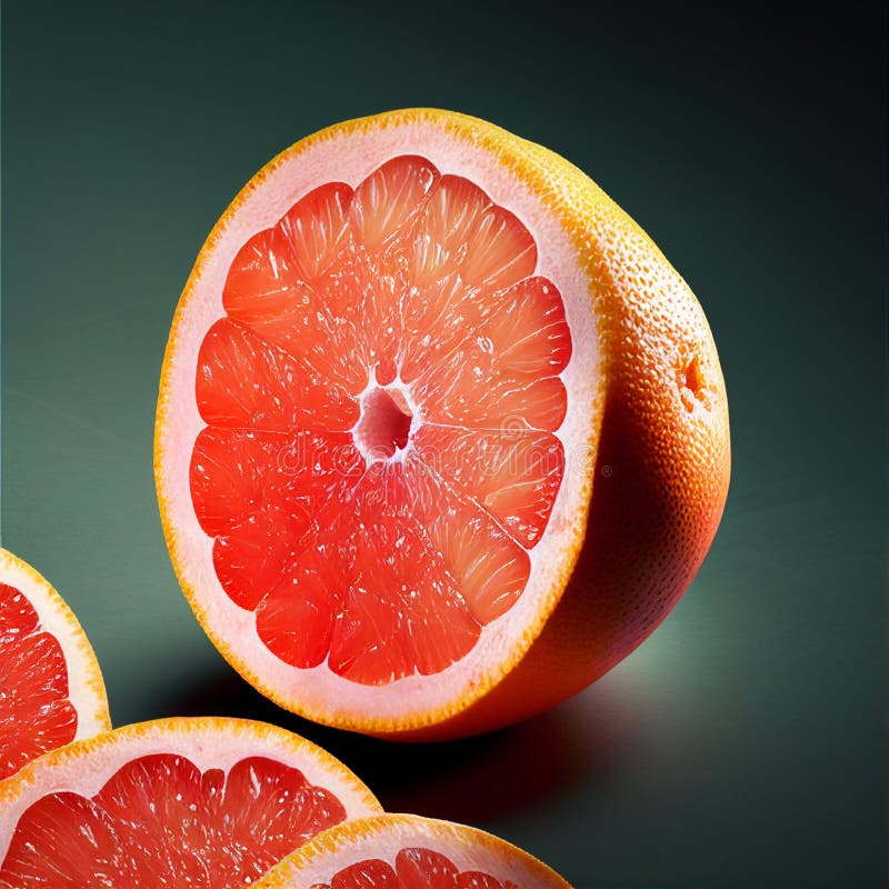 Close-up of Grapefruit on Table Stock Illustration - Illustration of ...