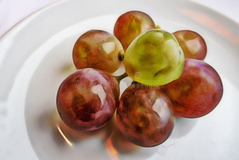 Grapes and sliced in plate stock photo. Image of ingredient - 135227398