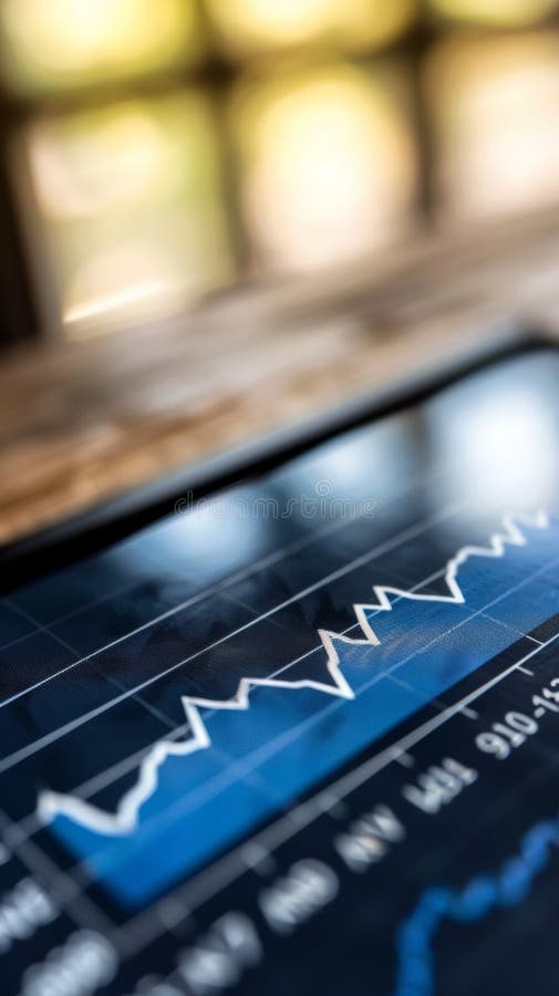 A Close Up of a Graph on the Screen of an Electronic Device, AI Stock ...