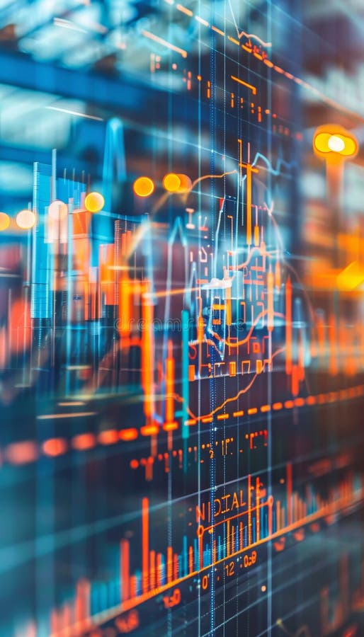 Close Up of Graph Showing Import and Export Trends with Blurred ...