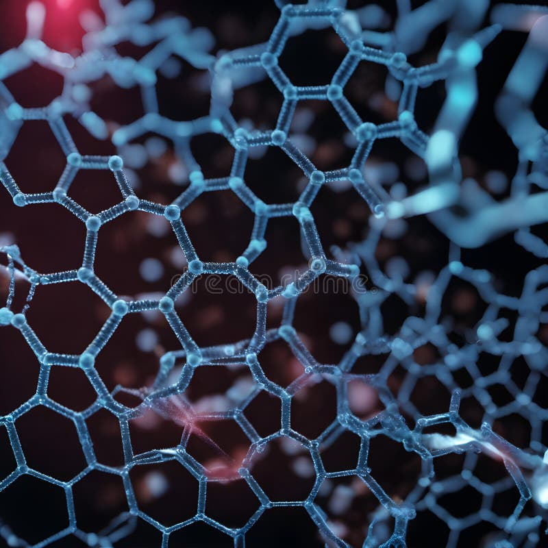 Close-up of Graphene Molecular Structure with Blue Light Stock ...