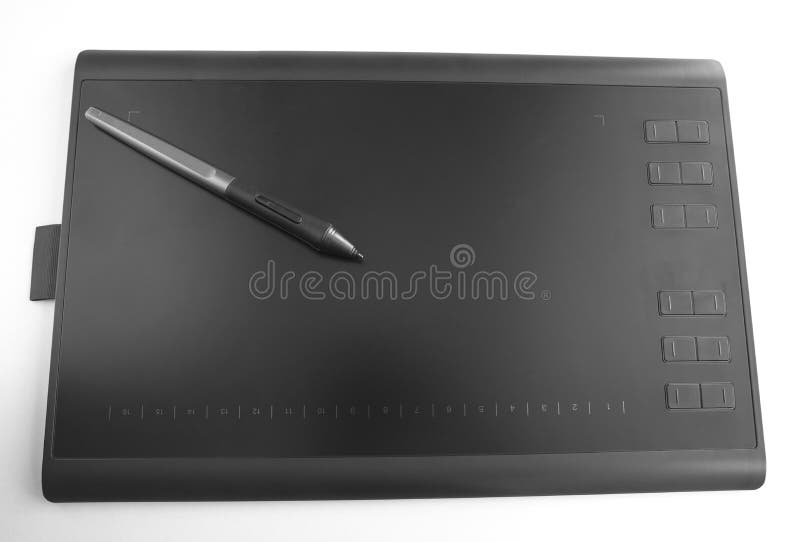 Graphic tablet with pen stock image. Image of digital - 158111933