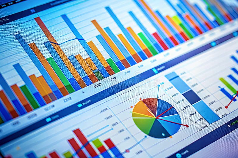 Close-up of Graphical Data Interpretation with Focused Details Stock ...