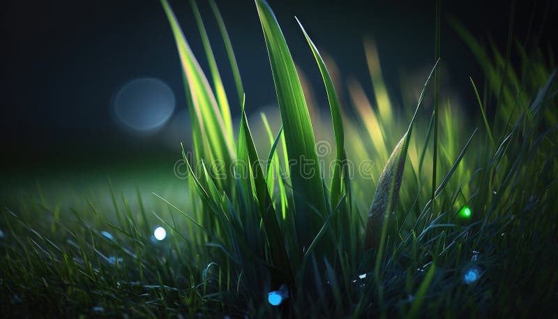A Close Up of a Grass with a Blurry Background. Stock Illustration ...