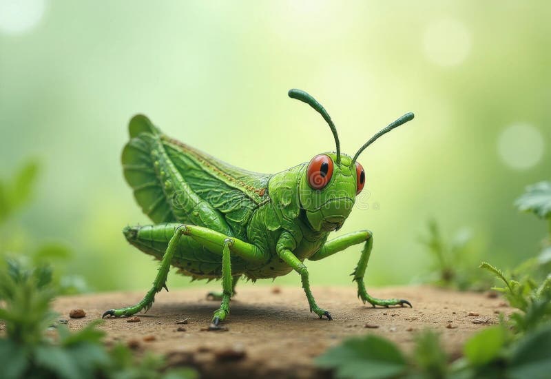 Close Up of a Grasshopper stock illustration. Illustration of closeup ...