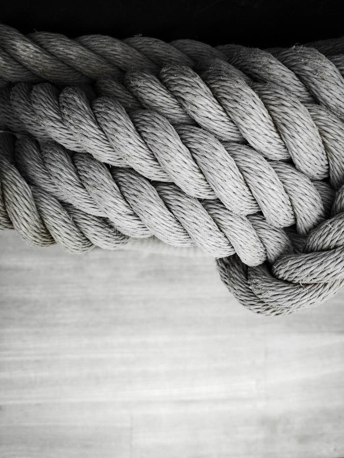 Close Up of a Gray Nautical Rope Stock Image - Image of decoration ...