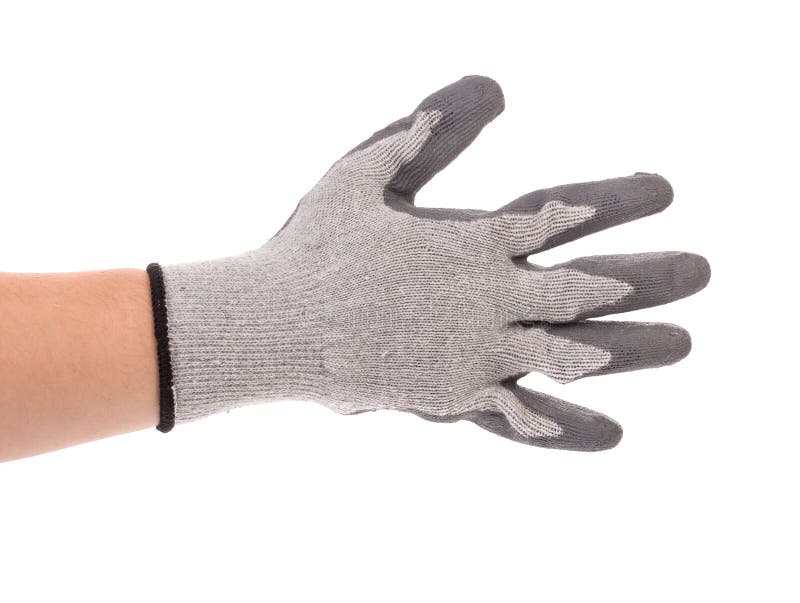 Close Up of Hand in Gloves with Saw. Stock Image - Image of person ...