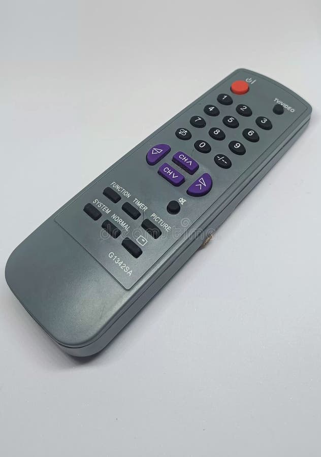 Close Up of a Gray Television Remote on a White Background Stock Image ...