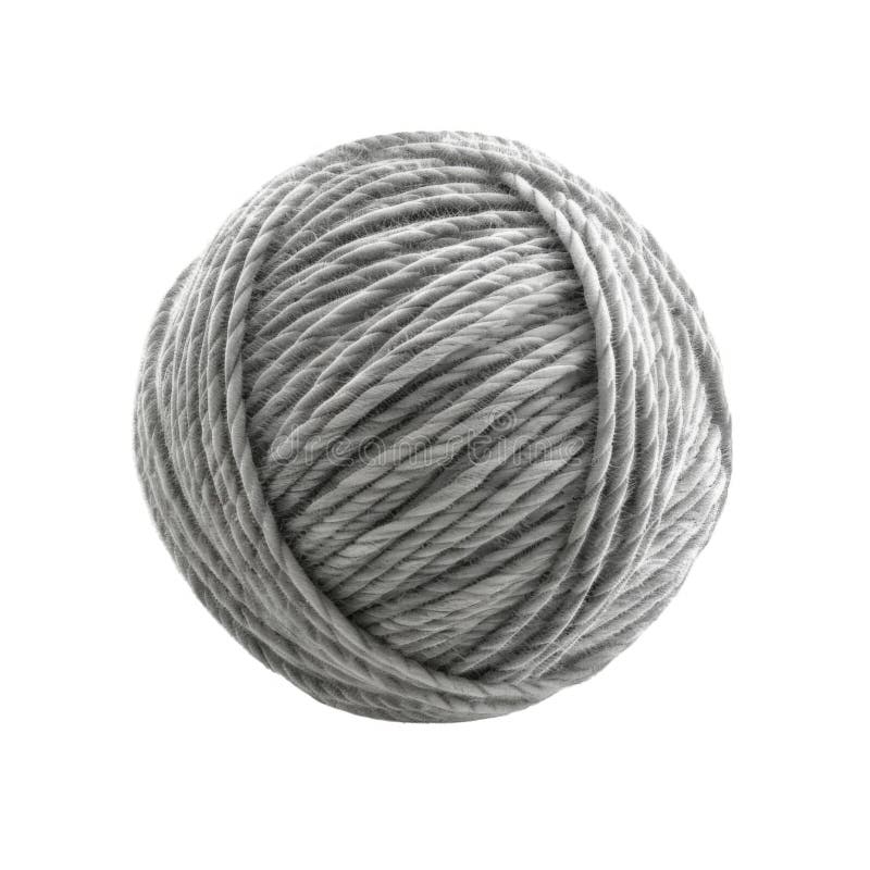 A Close-Up of a Gray Yarn Ball Stock Illustration - Illustration of ...
