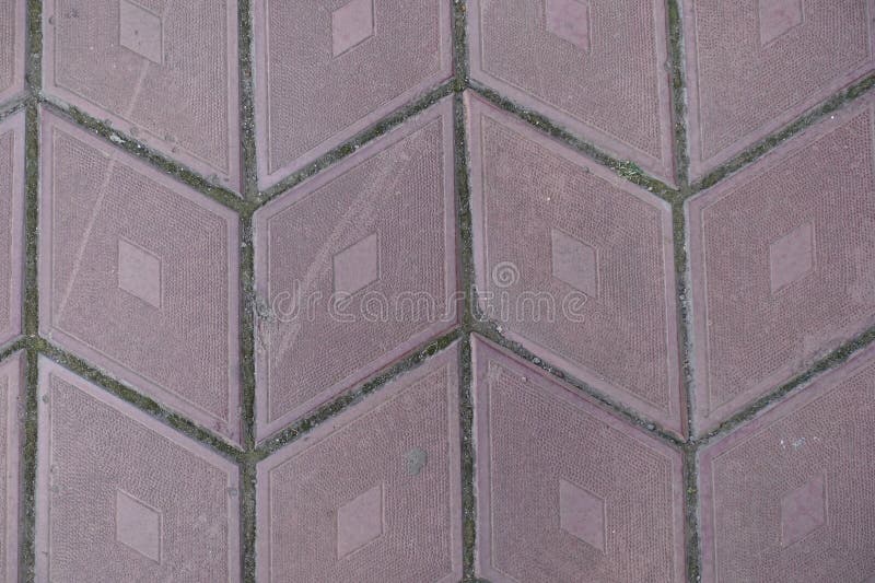 Close Up of Grayish Pink Diamond-shaped Concrete Pavement with ...