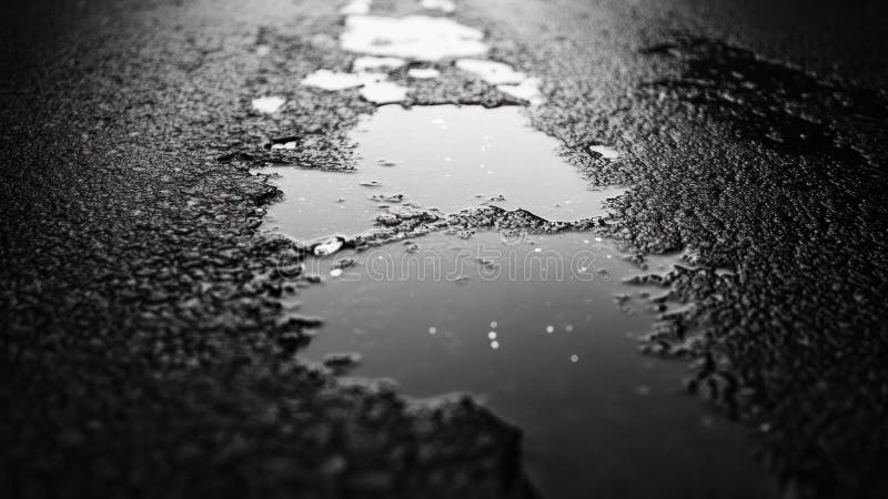 Dark Puddle on Asphalt stock illustration. Illustration of sunlight ...