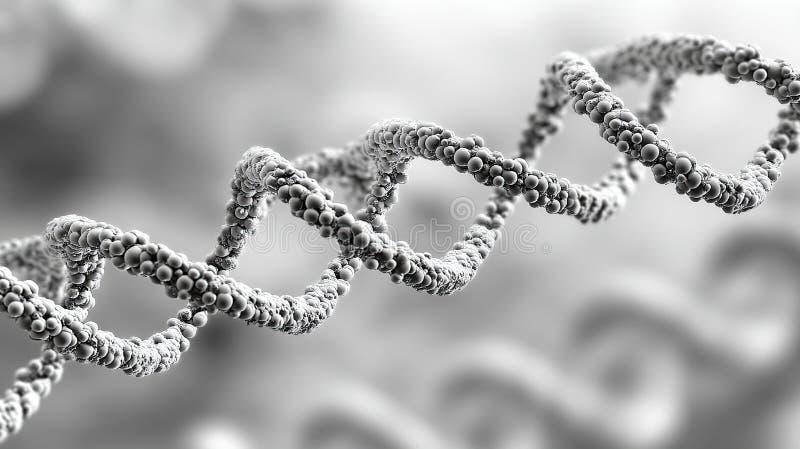 Close-up Grayscale Image of a DNA Double Helix Structure Stock ...