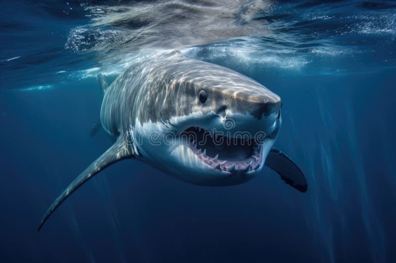 Close-up of Great White Sharks Eye and Face during Breach Stock Image ...