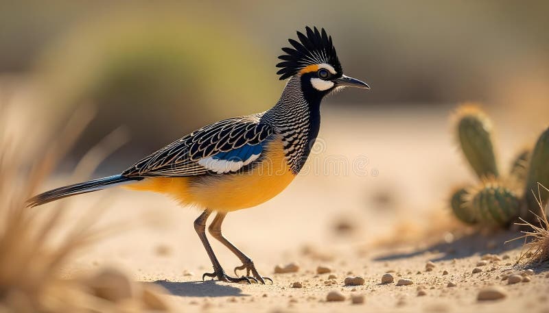 Close-up of a Greater Roadrunner Highlighting Intricate Feather ...