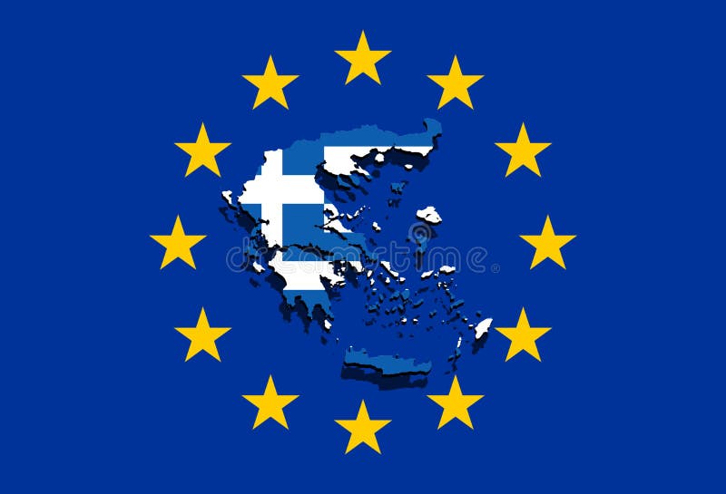 Greece and the Euro Symbols Stock Illustration - Illustration of credit ...