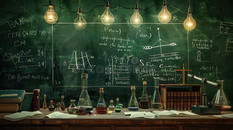 Close-up of Green Board in a Classroom Stock Photo - Image of education ...