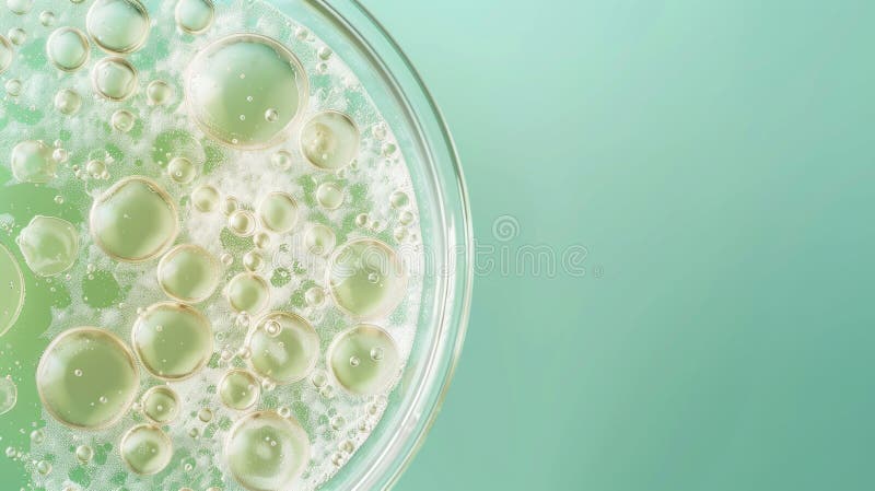 Close Up of Green Bubbles in Liquid, Vibrant Green and White Bubbles in ...