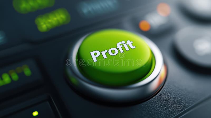 A Close Up of a Green Button on the Control Panel, AI Stock Photo ...