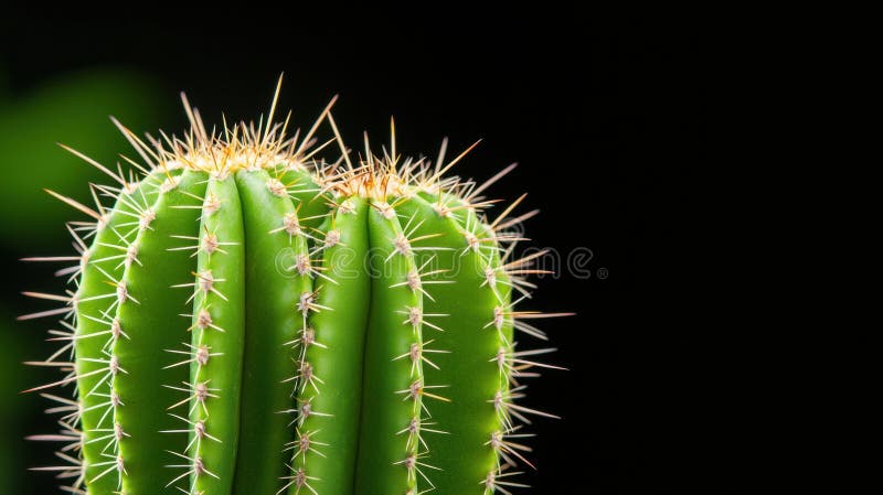 A Close-up of a Green Cactus with Long, Sharp Spines. Stock Photo ...