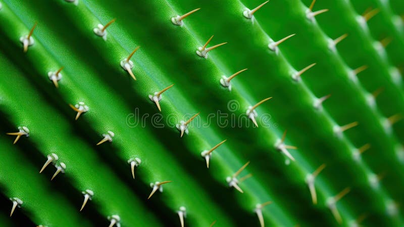 Close-up Green Cactus Texture with Sharp Spines Stock Illustration ...