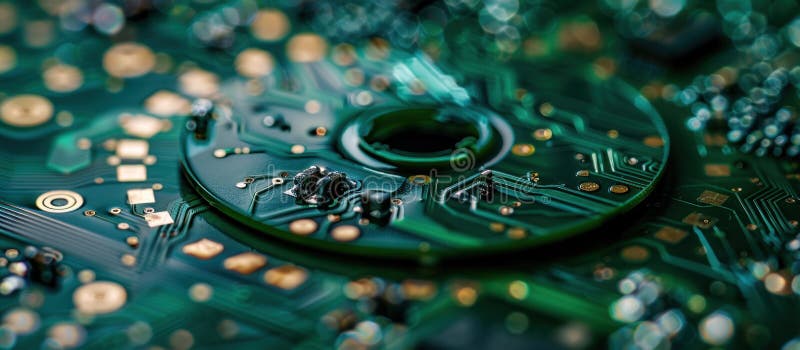 Close-up of a Green Computer Disk Stock Image - Image of information ...